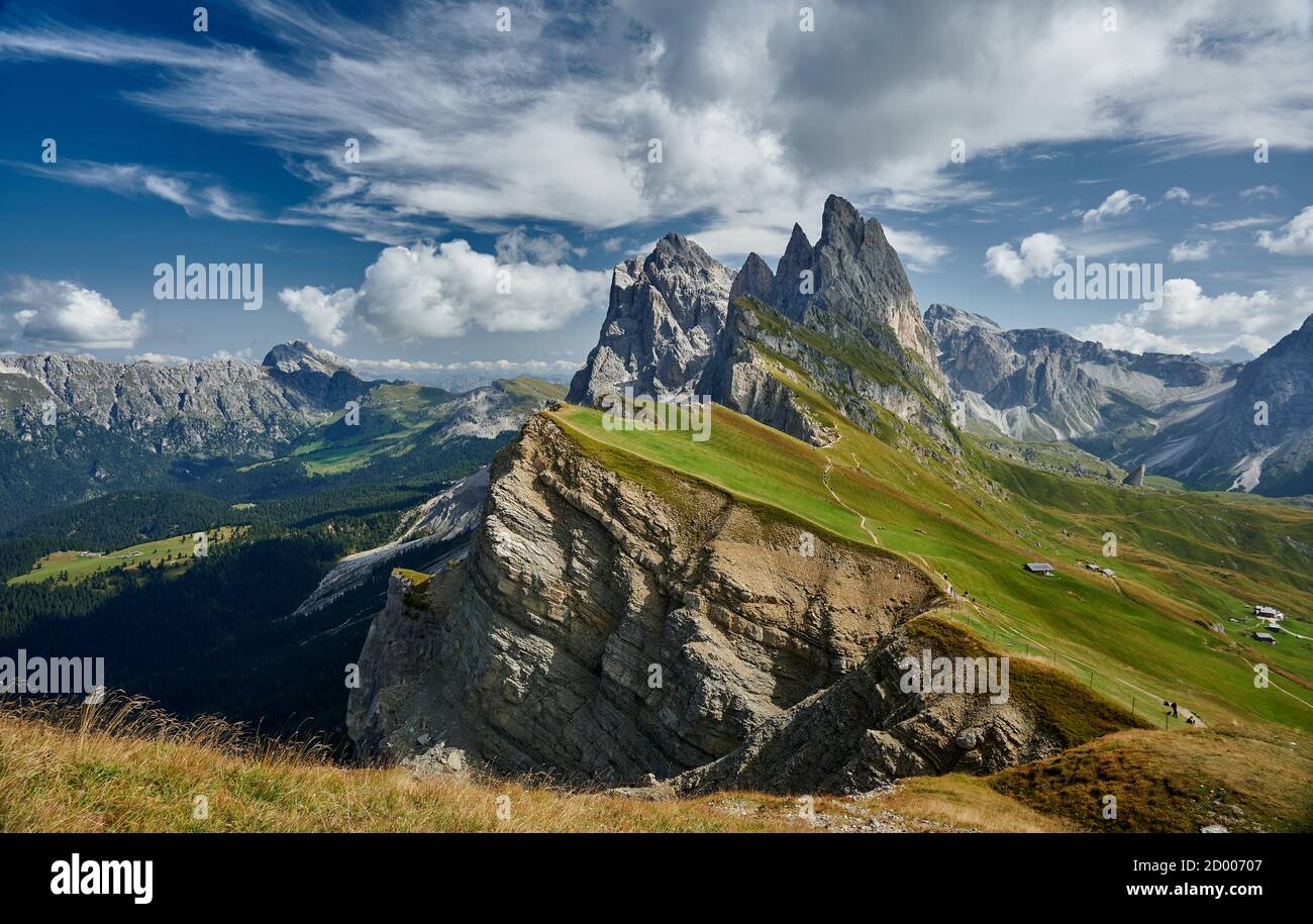 Seceda, nature park Puez-Geisler, St. Ulrich, South Tyrol, Italy Stock ...