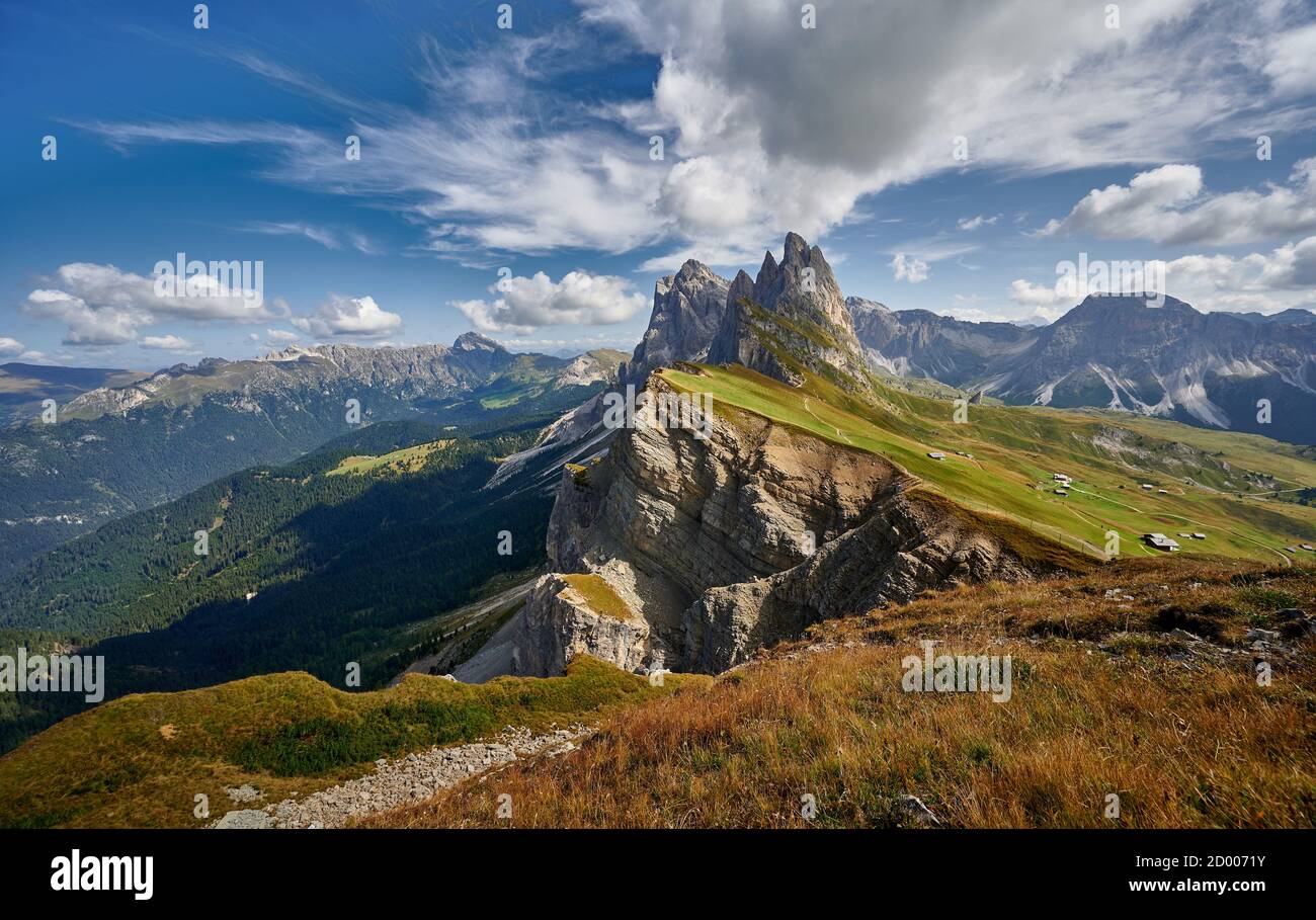 Seceda, nature park Puez-Geisler, St. Ulrich, South Tyrol, Italy Stock ...