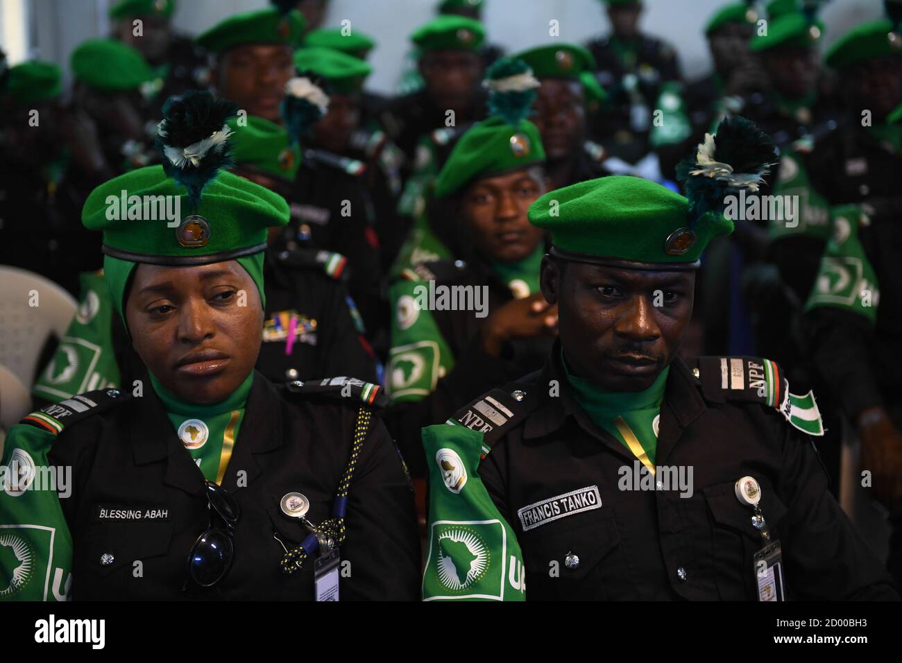 Newly deployed Nigerian Formed Police Unit personnel serving under the ...
