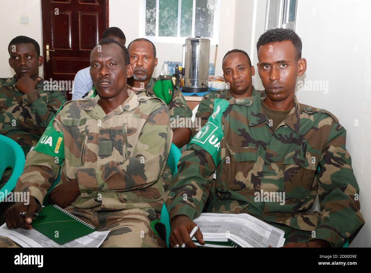 Military officers of the Somali National Army attend a four-day ...