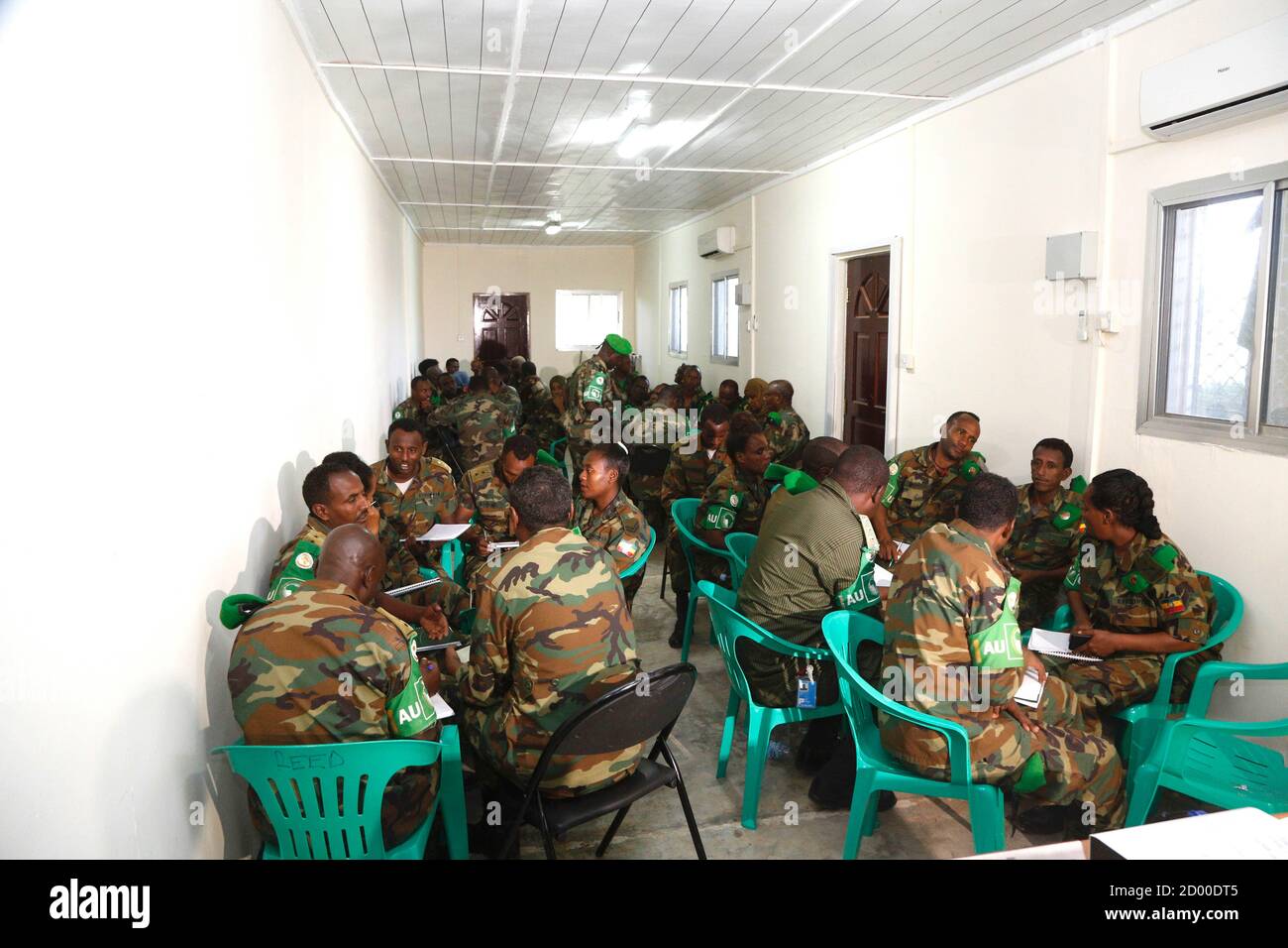 Military officers of the Somali National Army and the African Union ...