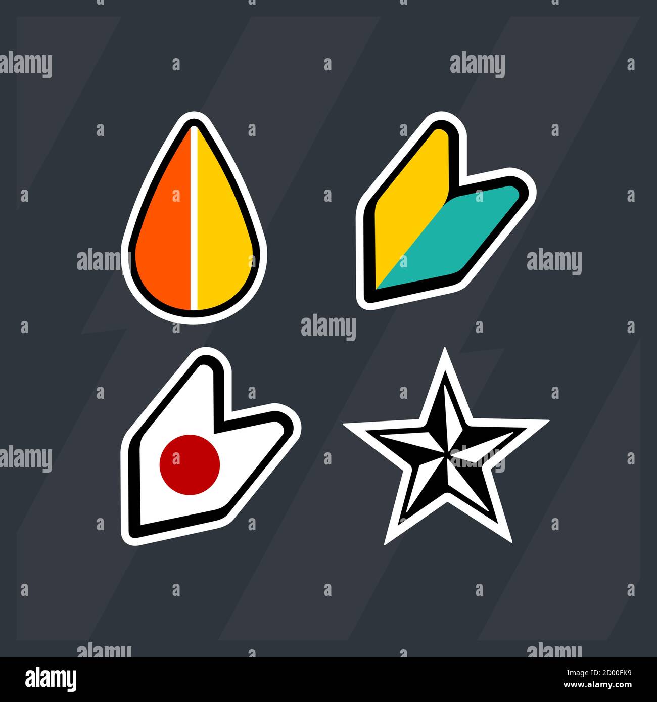 vector illustration of jdm stickers Stock Vector Image & Art - Alamy