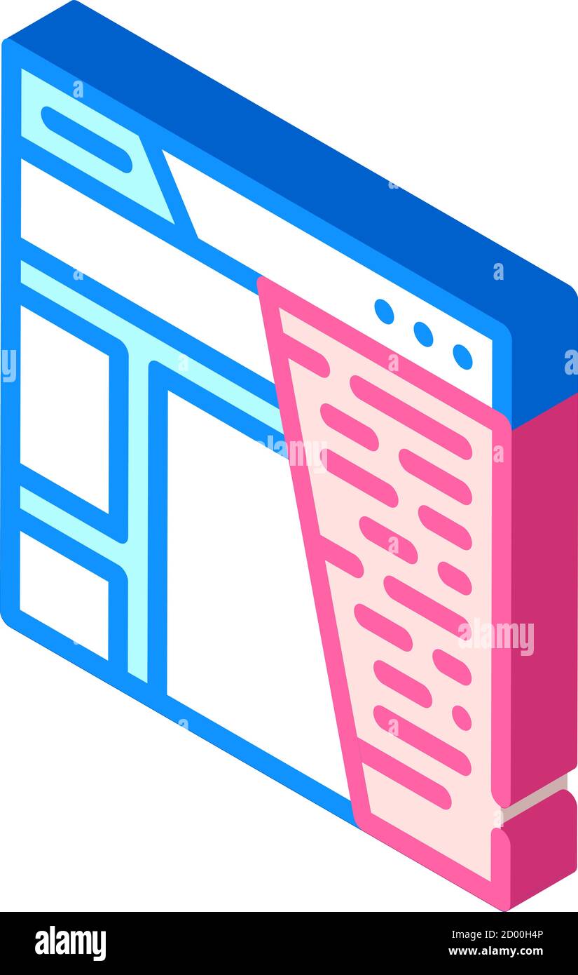 content seo optimization isometric icon vector illustration Stock ...