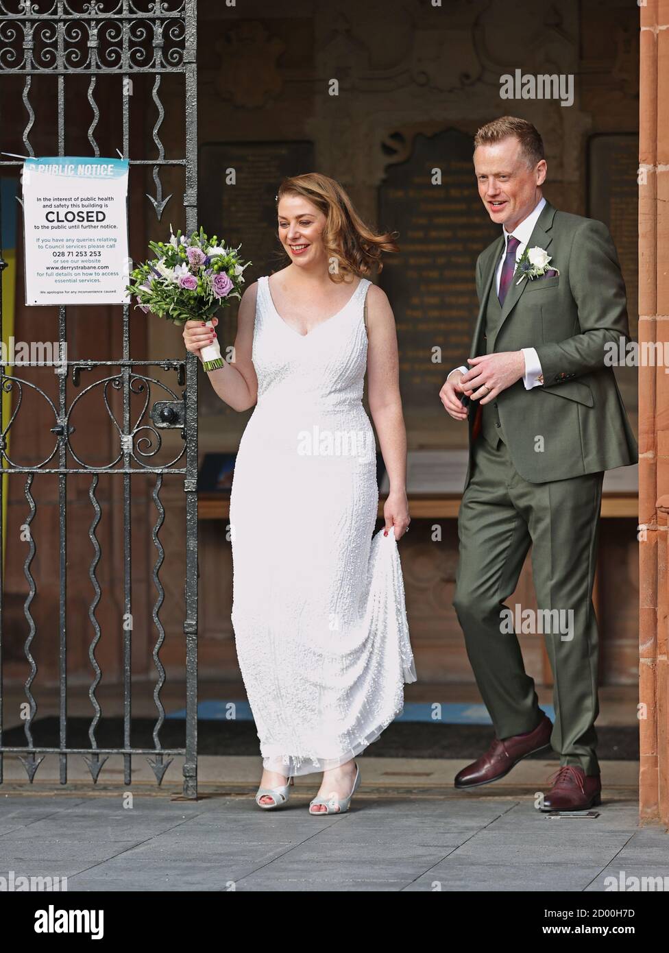 Laura Dunseath and Gavin Maclure after their wedding at the Guildhall ...