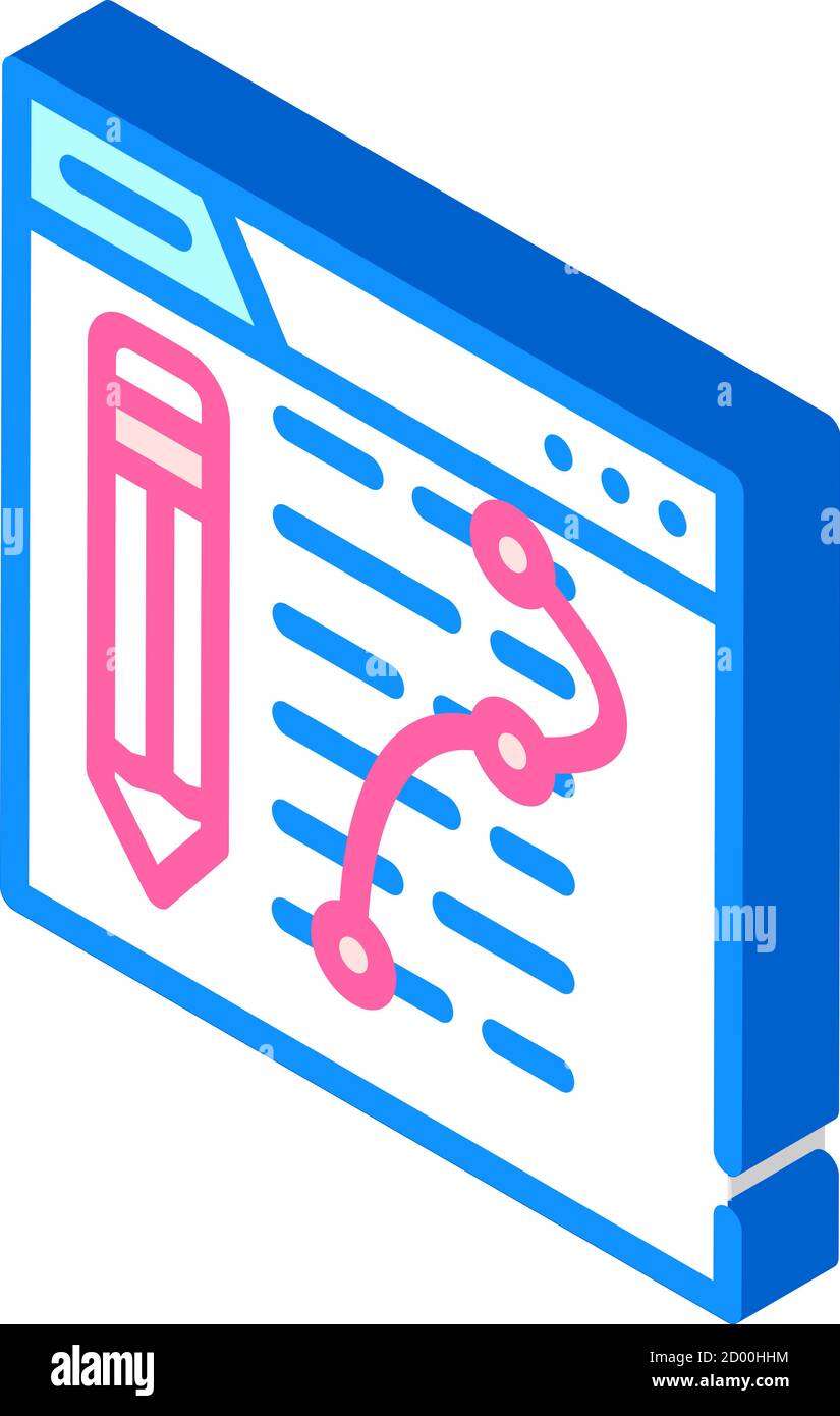 text edit seo optimization isometric icon vector illustration Stock ...