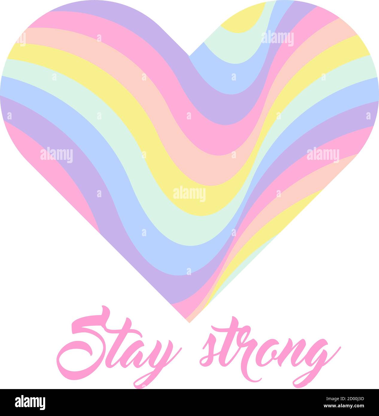 Pastel rainbow heart background, inspirational quote lettering - Stay ...