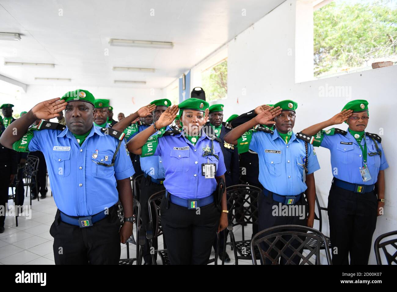 On February 22, 2020, AMISOM Individual Police Officers (IPOs) saluted ...