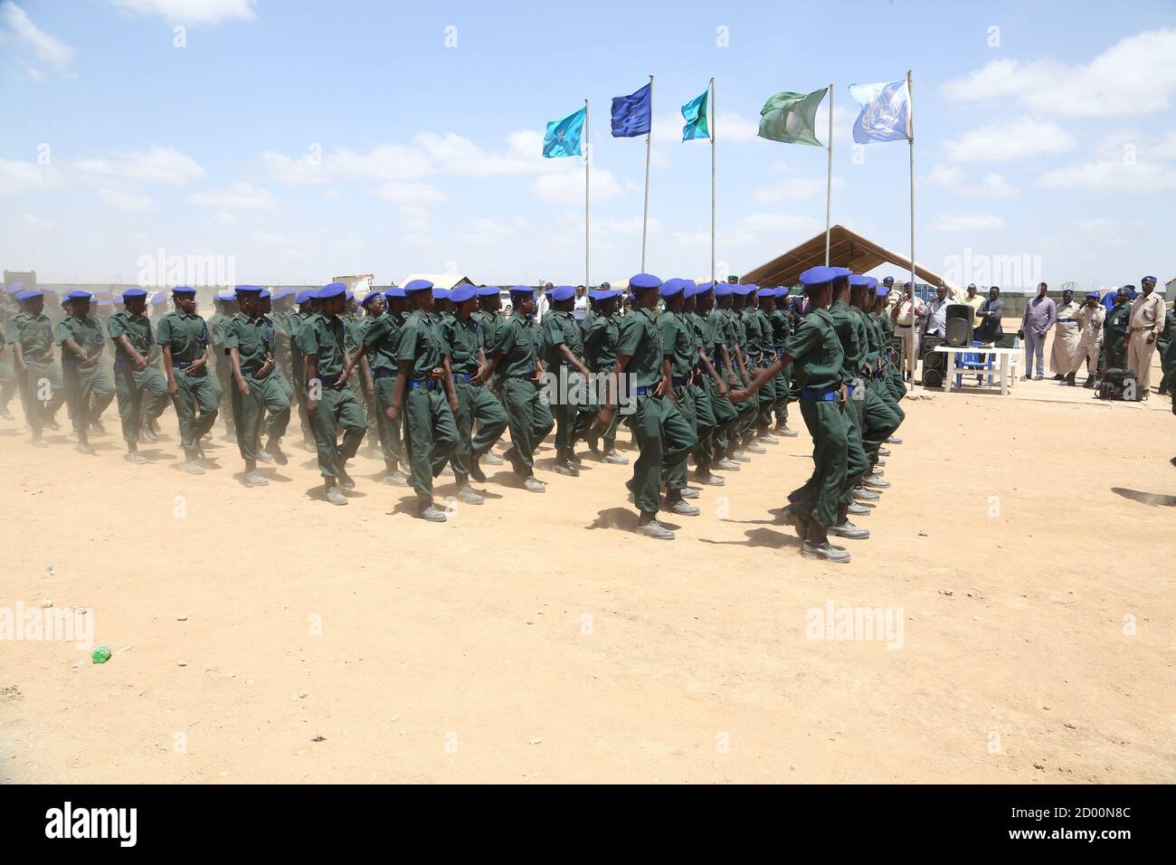 HirShabelle State Police recruits march during a pass-out parade in ...