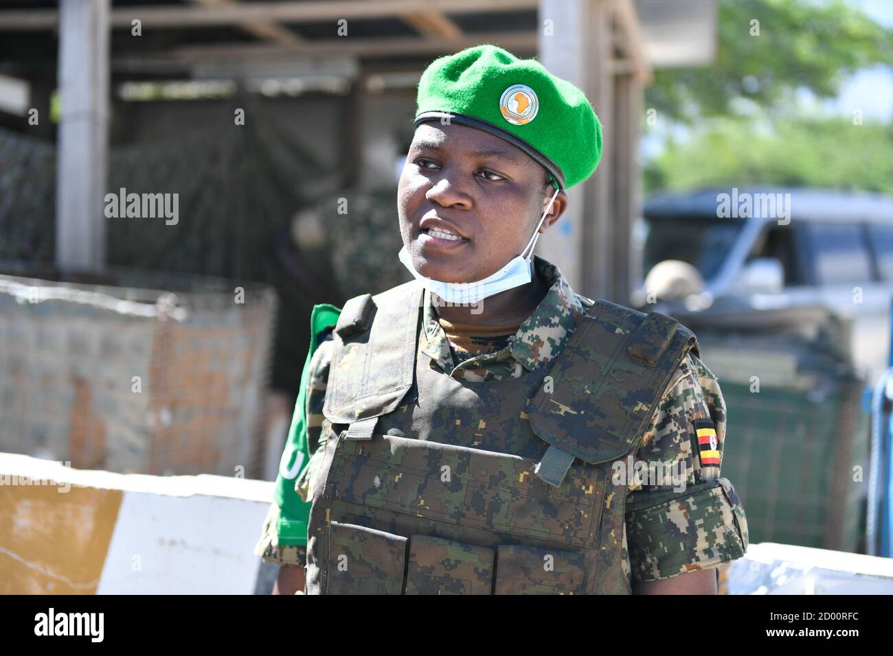 On April 26, 2020, a female Ugandan peacekeeper at the AMISOM Level Two ...
