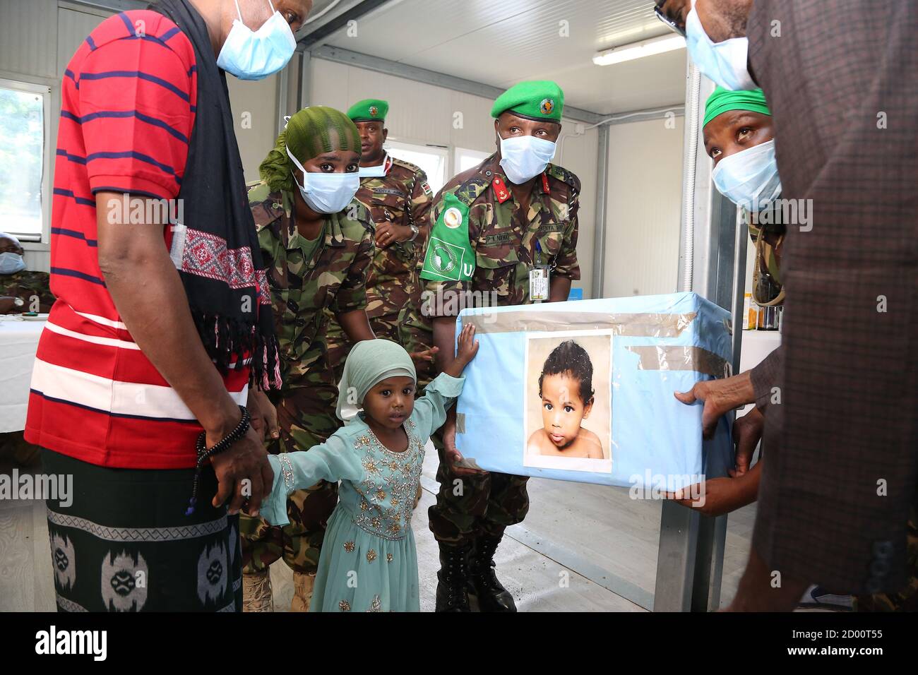 AMISOM soldiers in Dhobley, Somalia, presented a gift to Baby Naima ...