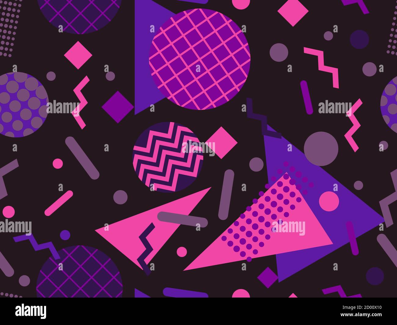 Seamless pattern with geometric shapes in the style of the 80s. Trendy ...
