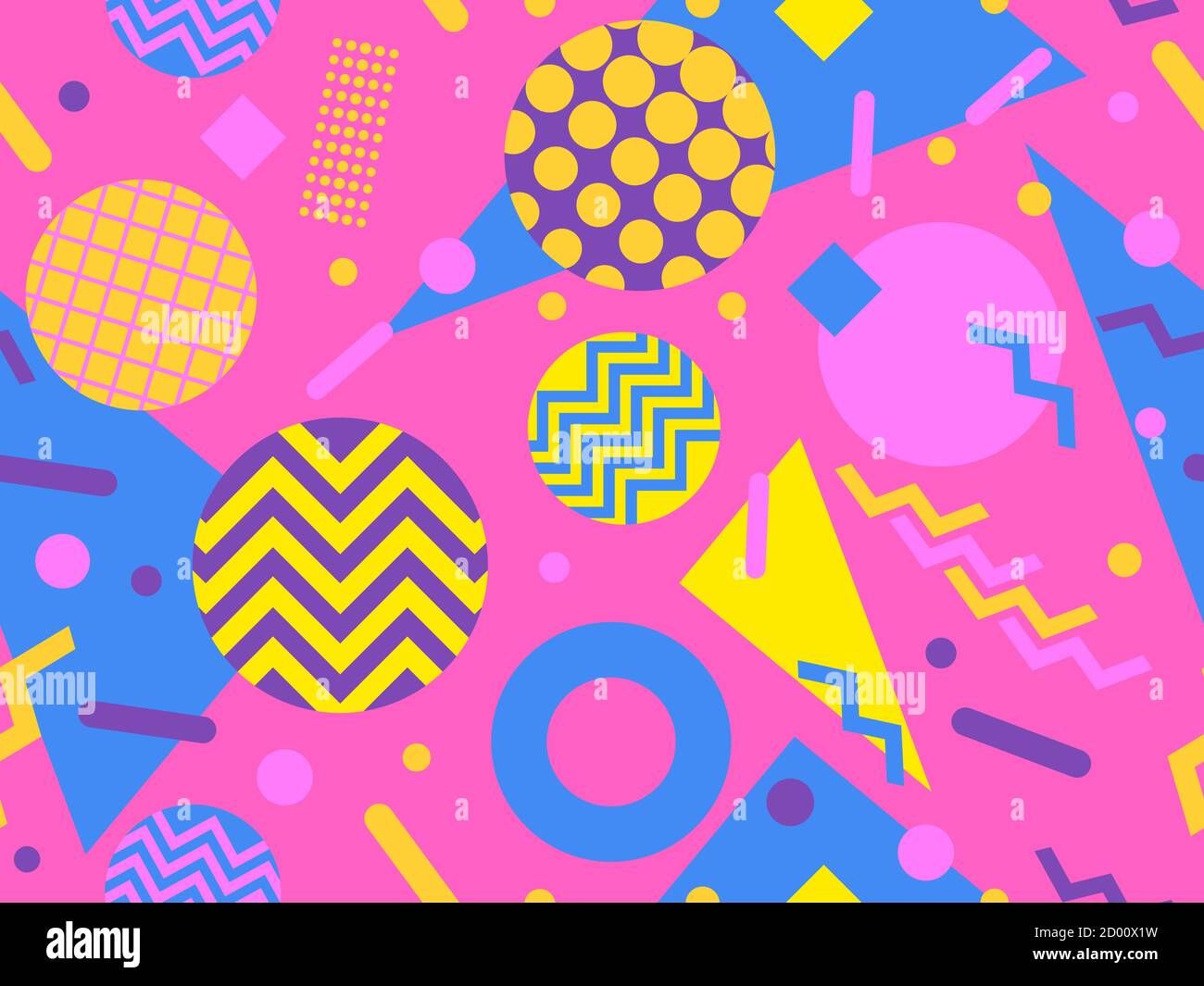 Seamless pattern with geometric shapes in the style of the 80s. Trendy ...