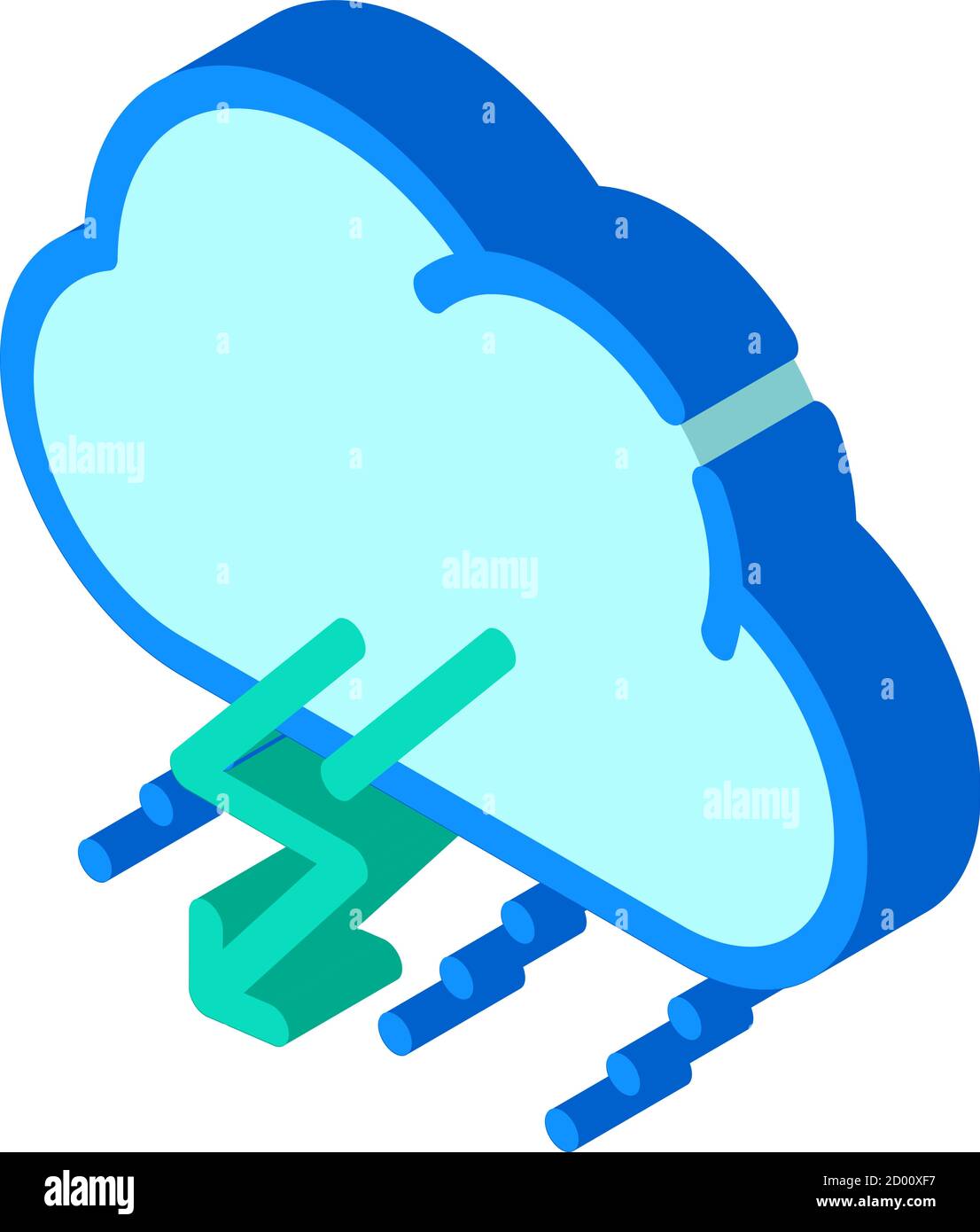 rain thunderstorm and lightning isometric icon vector illustration ...