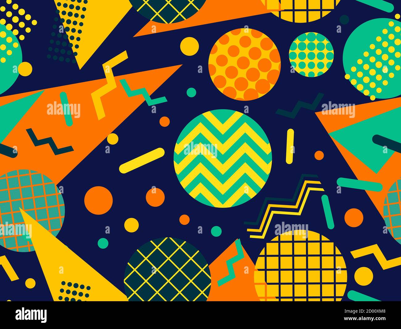 Seamless pattern with geometric shapes in the style of the 80s. Trendy ...