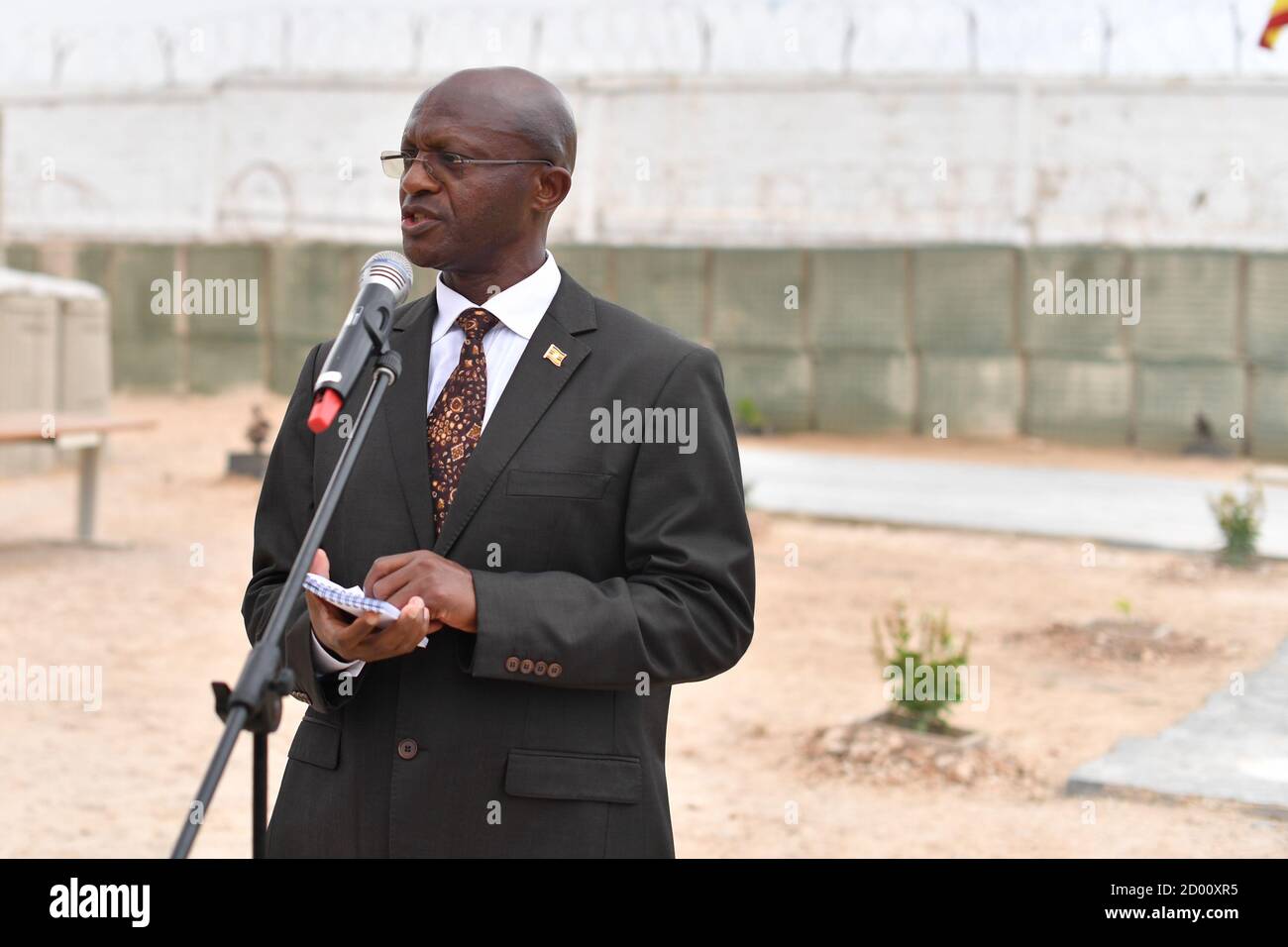 Maj. Gen. Nathan Mugisha, Uganda's Deputy Ambassador to Somalia, speaks ...