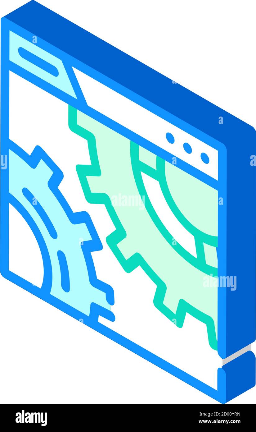 settings and seo optimization working mechanism isometric icon vector ...