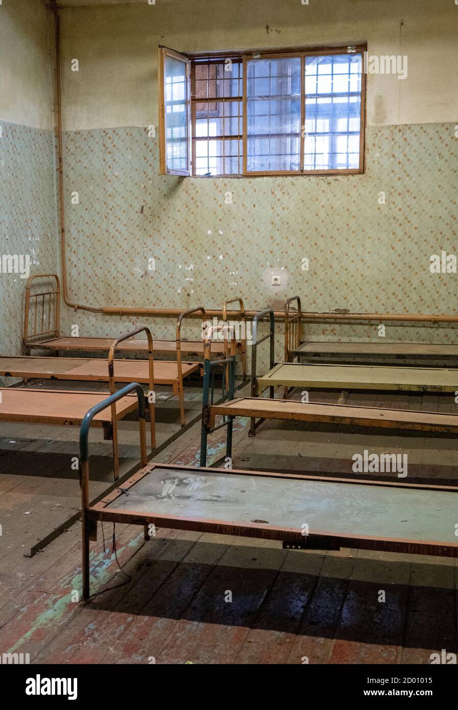 Light Coming in Through Prison Cell Bars Window. Empty Jail Cells ...