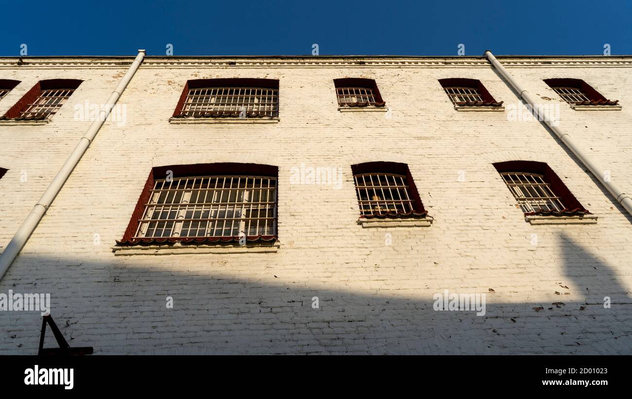 Prison Barbed Wire Fence.Prison Cell's Bars. Jail, Detail of ...