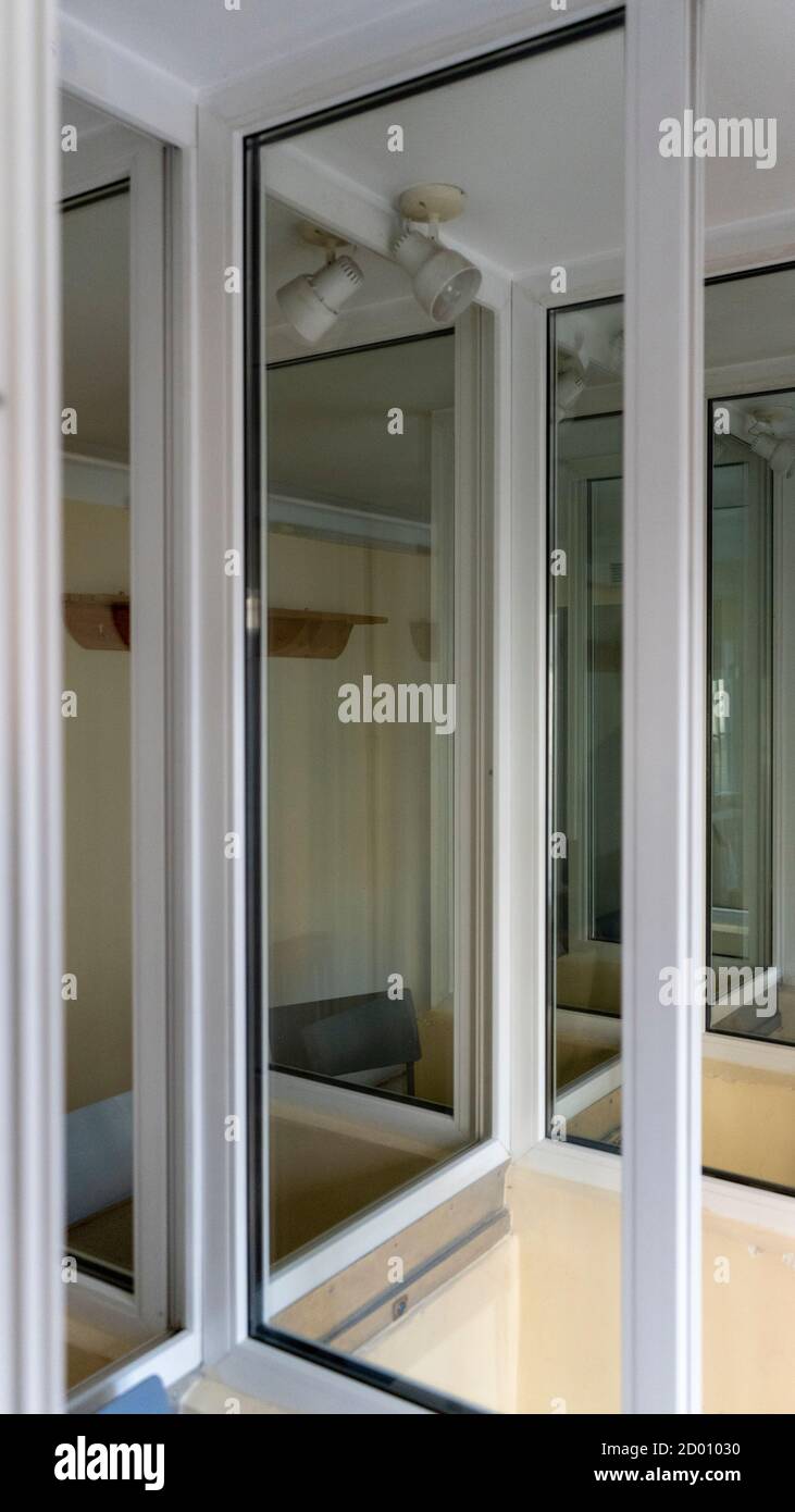 Visiting booths in prison. Room for visitors to communicate with ...
