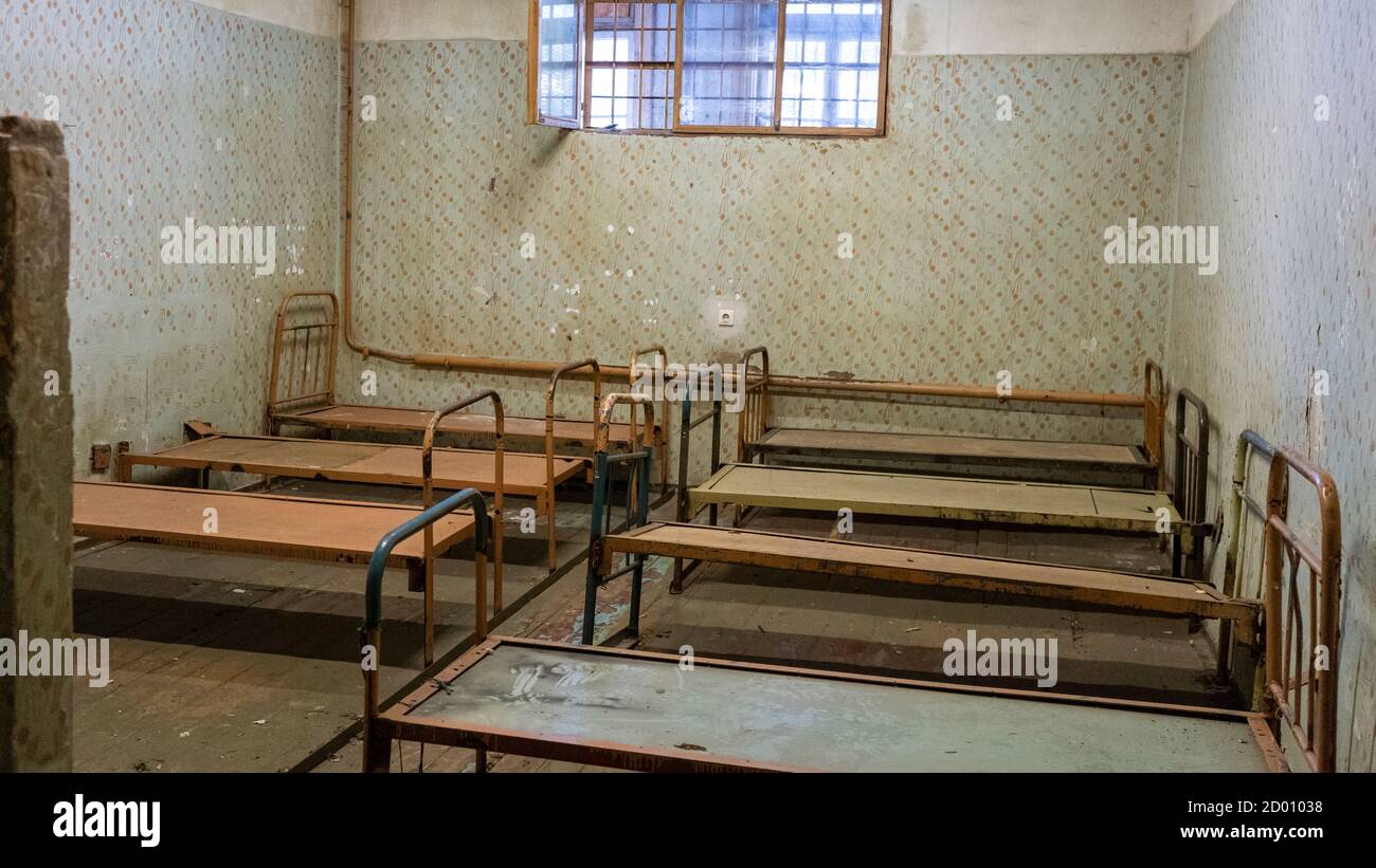 Light Coming in Through Prison Cell Bars Window. Empty Jail Cells ...