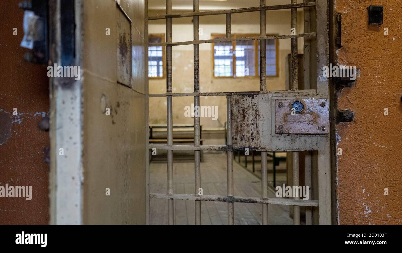 Light Coming in Through Prison Cell Bars Window. Empty Jail Cells ...