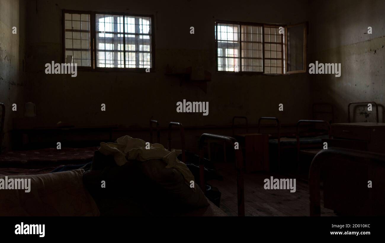 Light Coming in Through Prison Cell Bars Window. Jail Cells. Prison ...