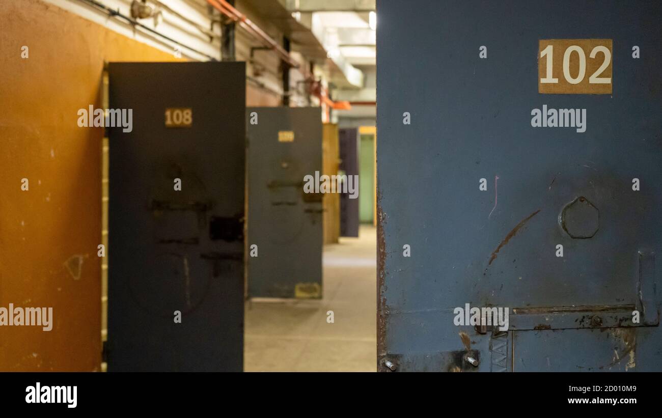 Prison's windows of metal door protect prisoner from inside to escape ...