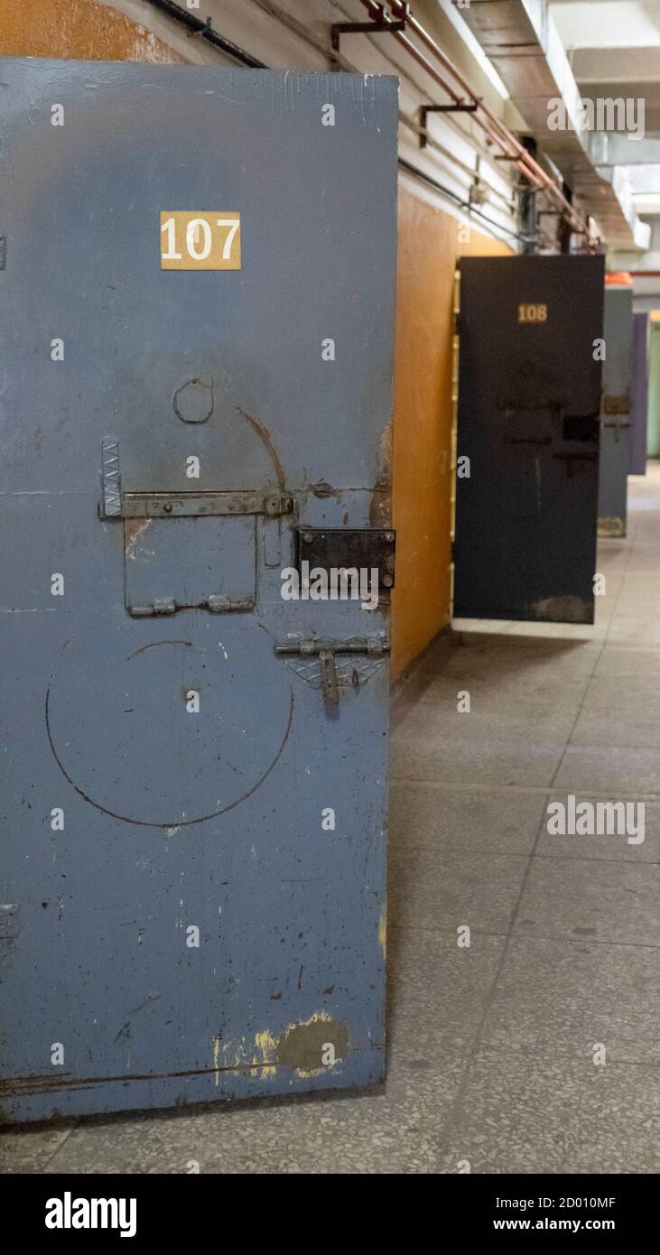 Prison's windows of metal door protect prisoner from inside to escape ...