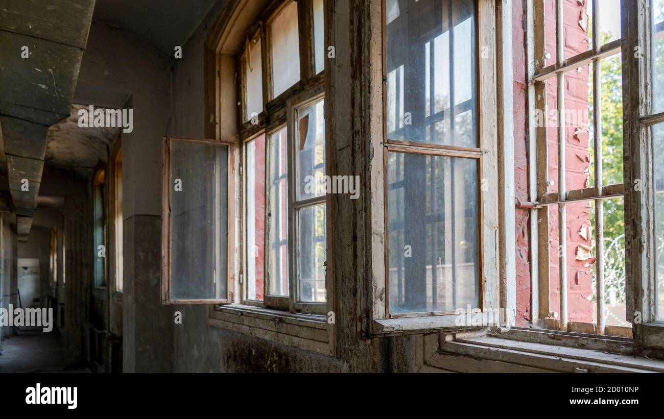 Light Coming in Through Prison Cell Bars Window. Empty Jail Cells ...