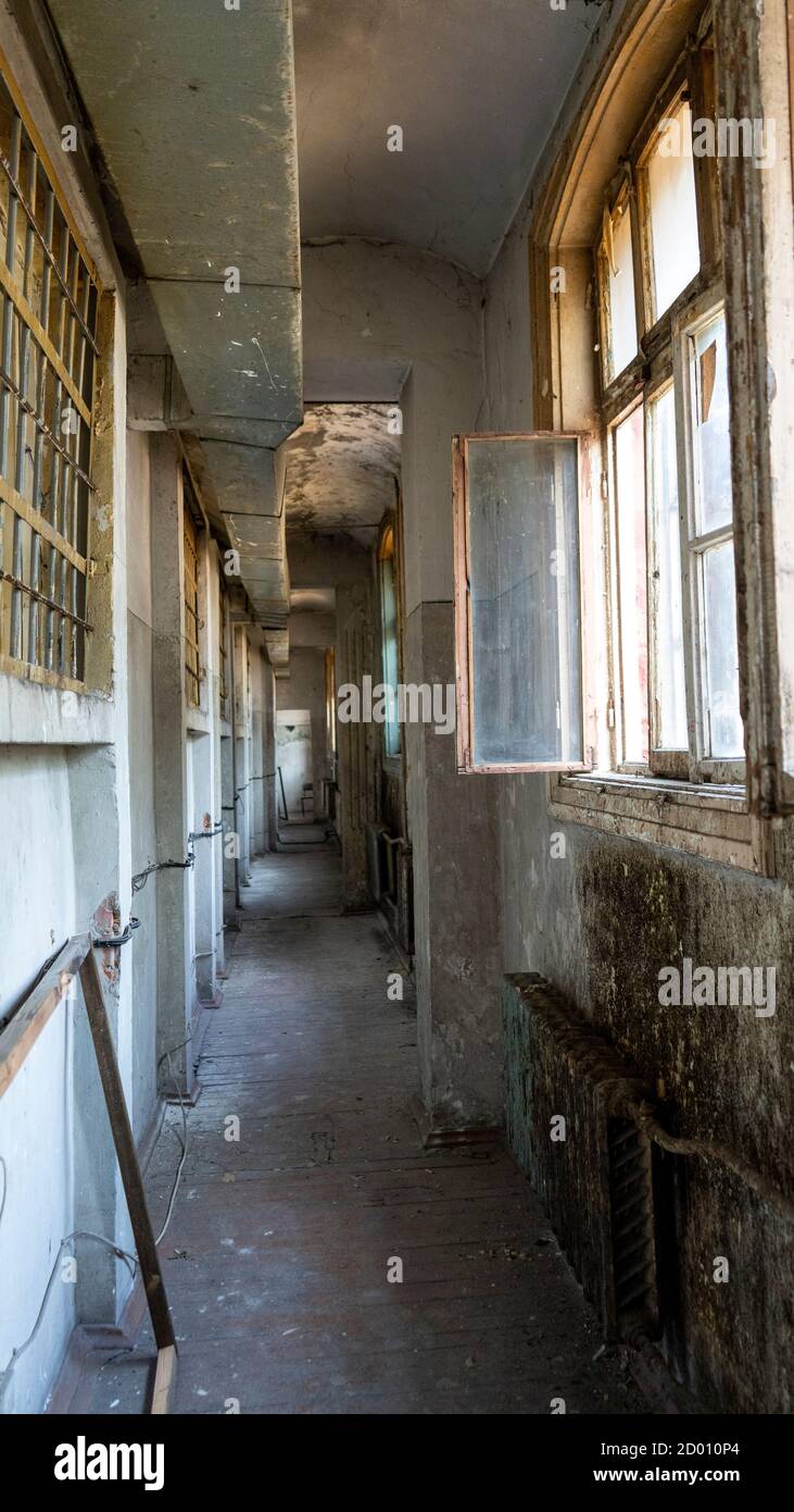 Light Coming in Through Prison Cell Bars Window. Empty Jail Cells ...