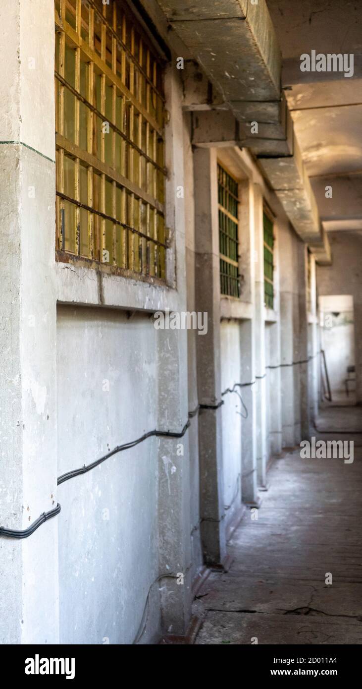 Light Coming in Through Prison Cell Bars Window. Empty Jail Cells ...