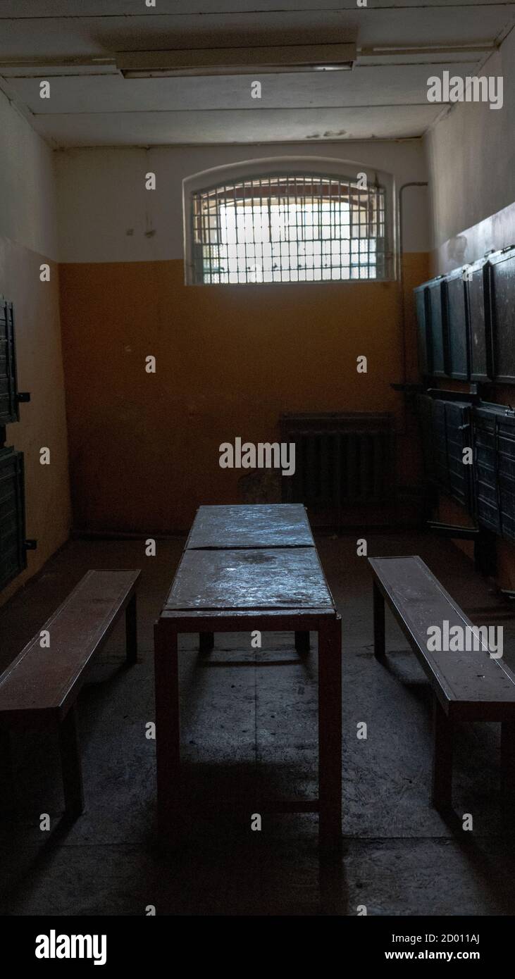 Light Coming in Through Prison Cell Bars Window. Empty Jail Cells ...