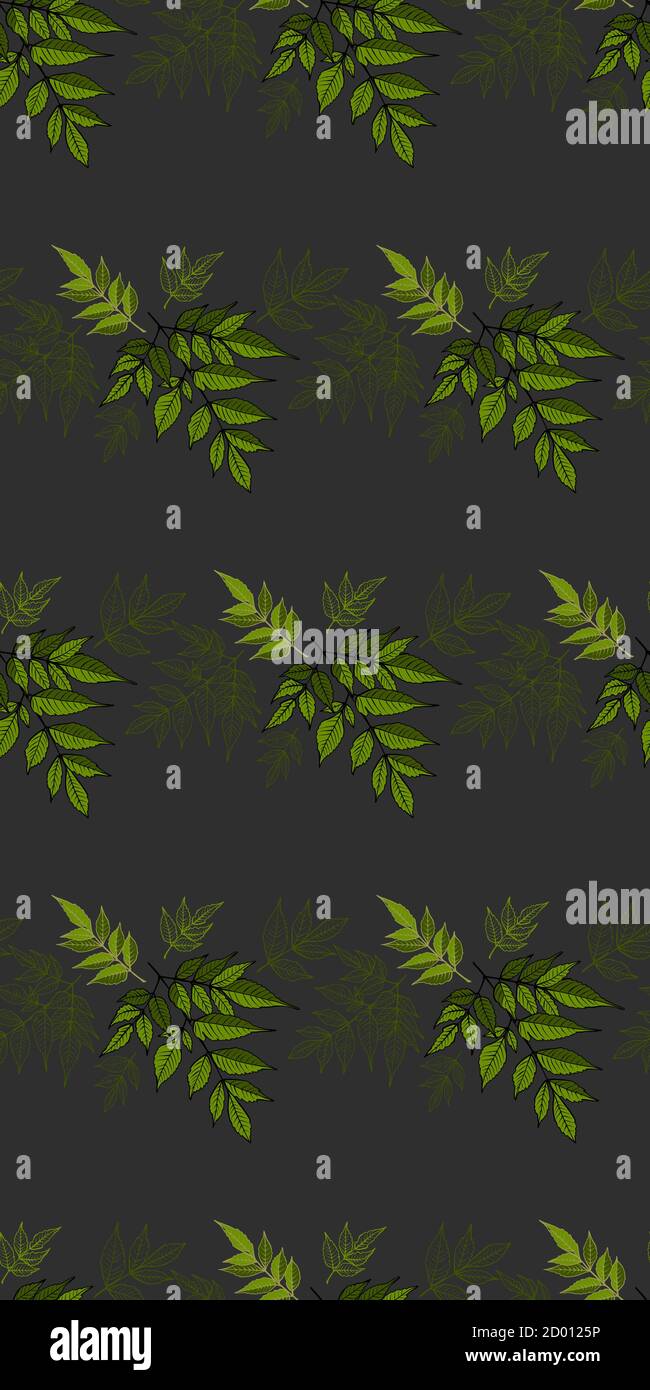 Seamless background pattern with leaves. Tropical plants silhouettes ...