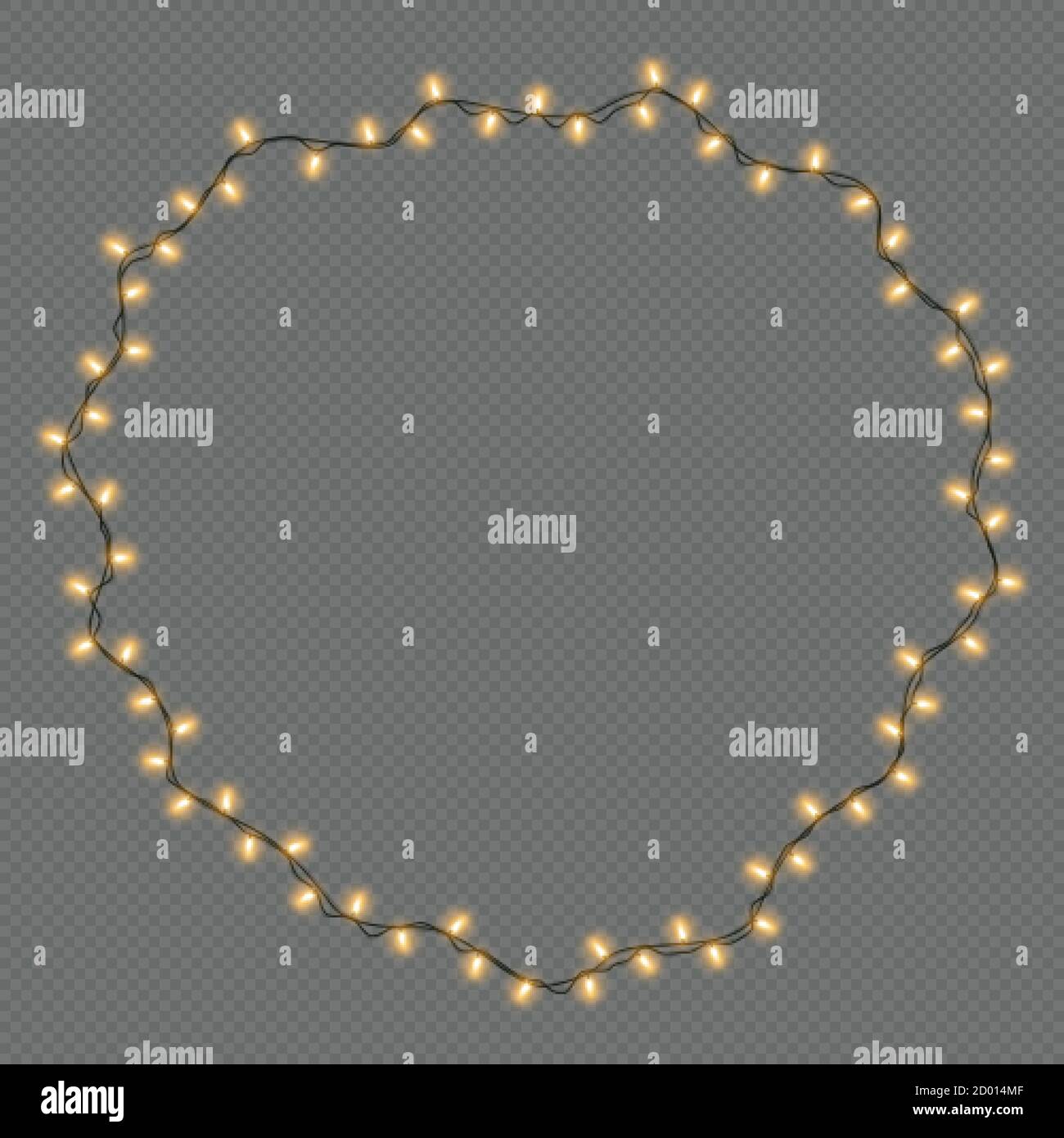 Christmas lights isolated on a transparent background. Christmas ...