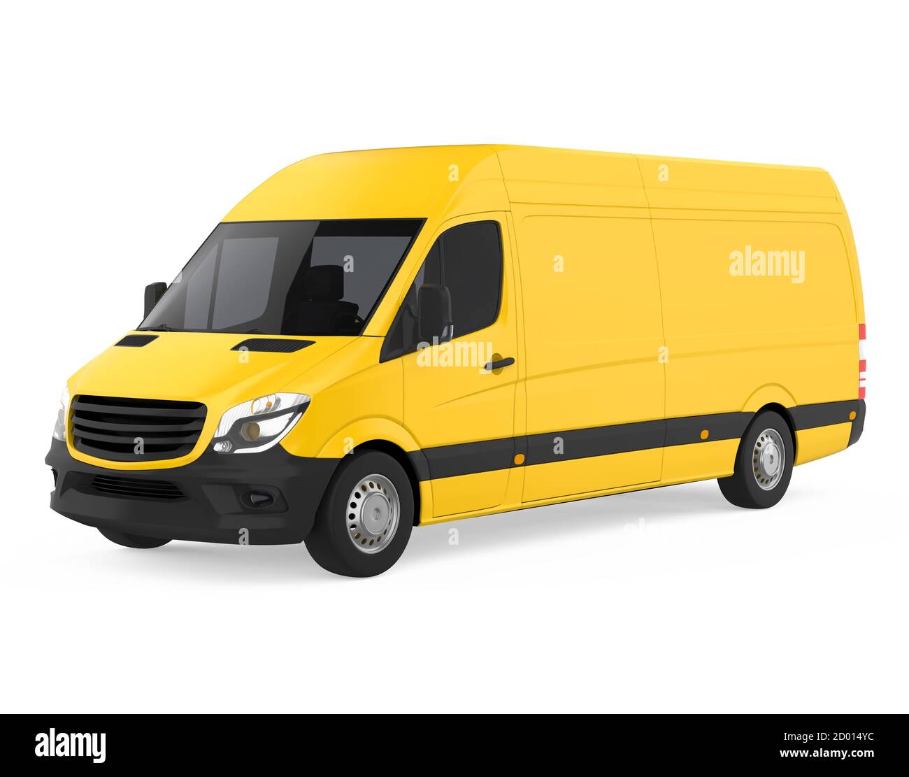Yellow Delivery Van Isolated Stock Photo - Alamy