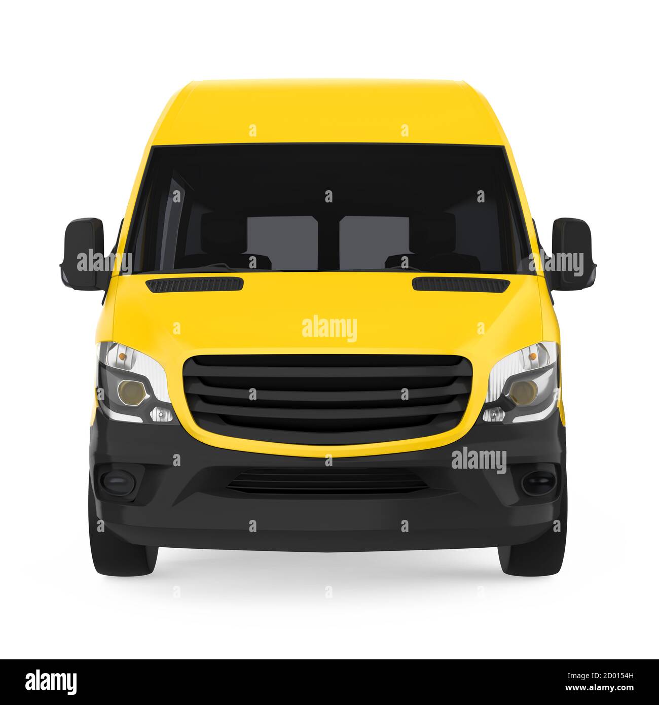 Yellow Delivery Van Isolated Stock Photo - Alamy