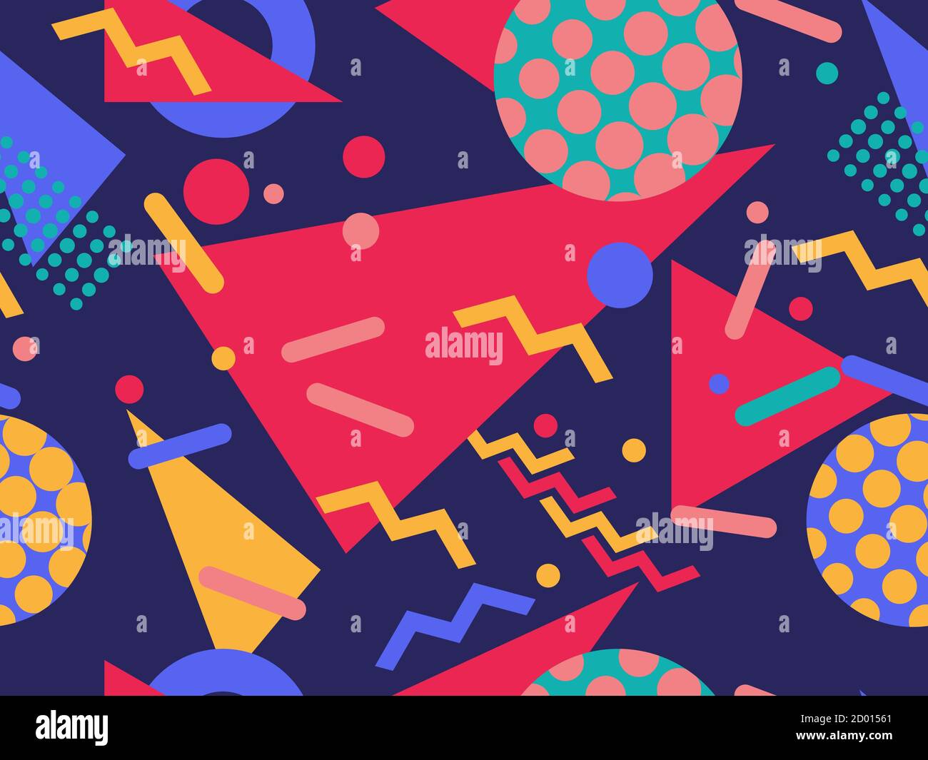 Seamless pattern with geometric shapes in the style of the 80s. Trendy ...