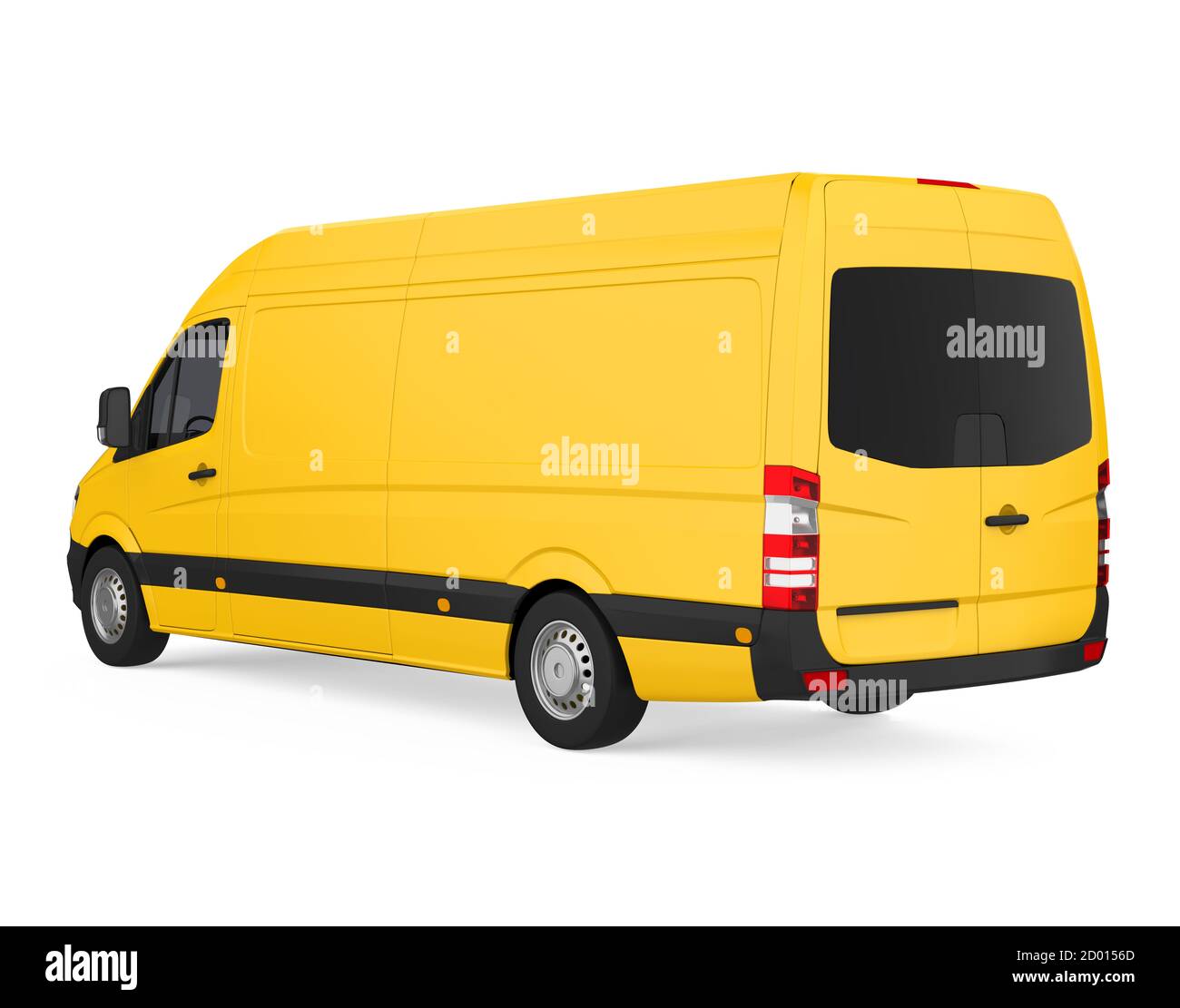 Yellow Delivery Van Isolated Stock Photo - Alamy