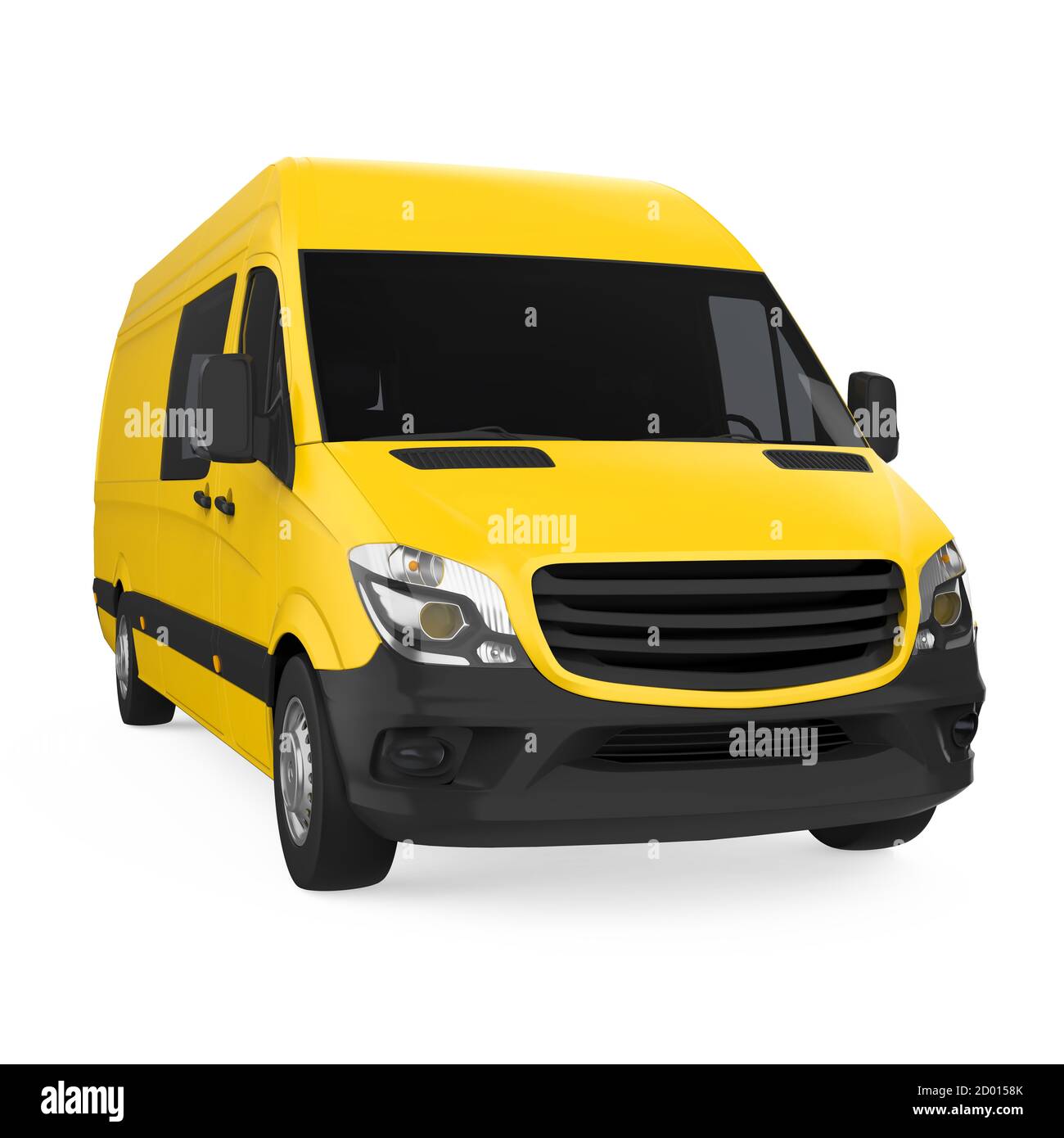 Yellow Delivery Van Isolated Stock Photo - Alamy