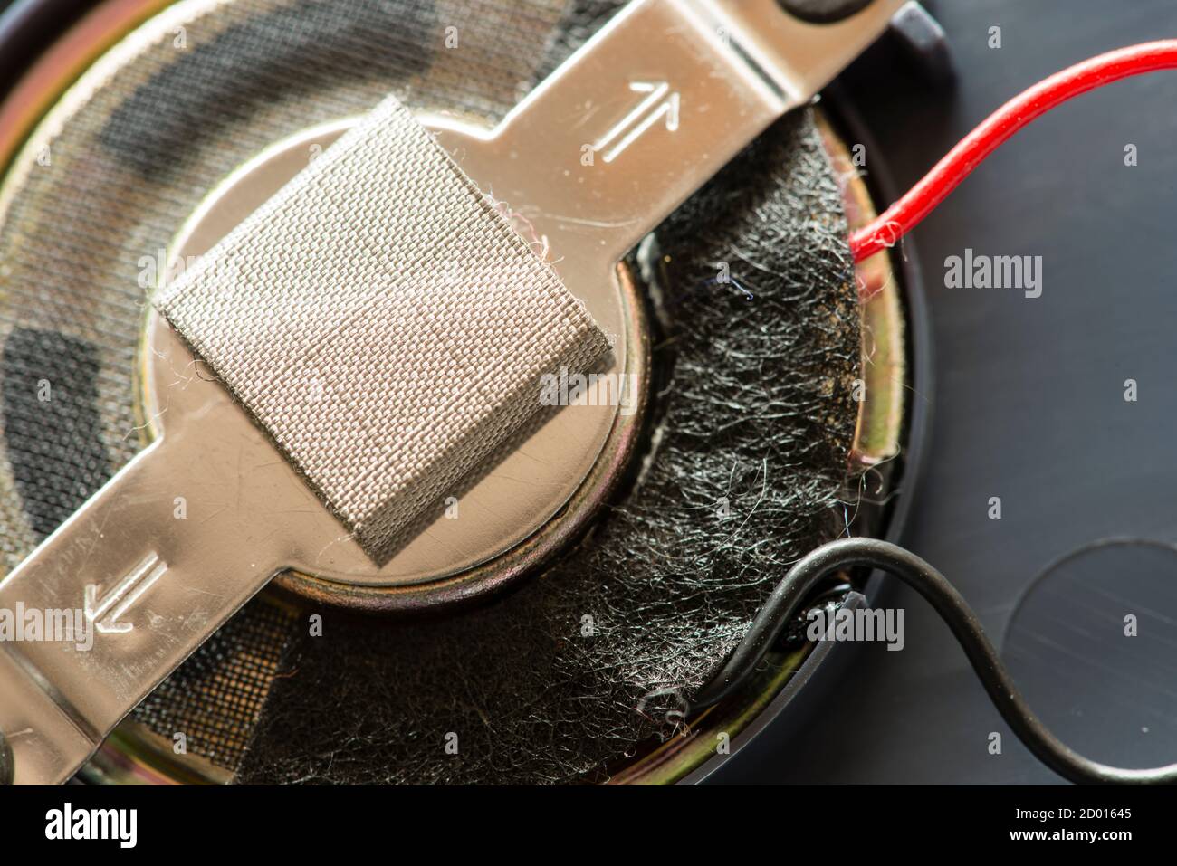 Back side of small speaker for computer laptops Stock Photo - Alamy
