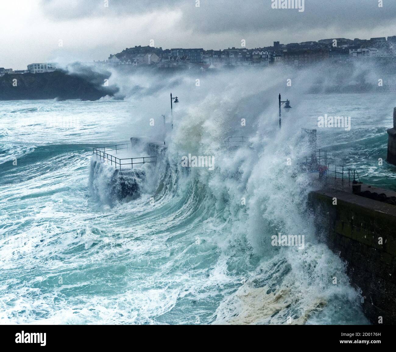 Newquay,Cornwall, 2nd October 2020. UK Weather: Storm Alex generates ...