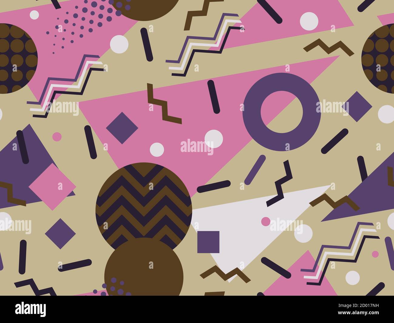 Seamless pattern with geometric shapes in the style of the 80s. Trendy ...