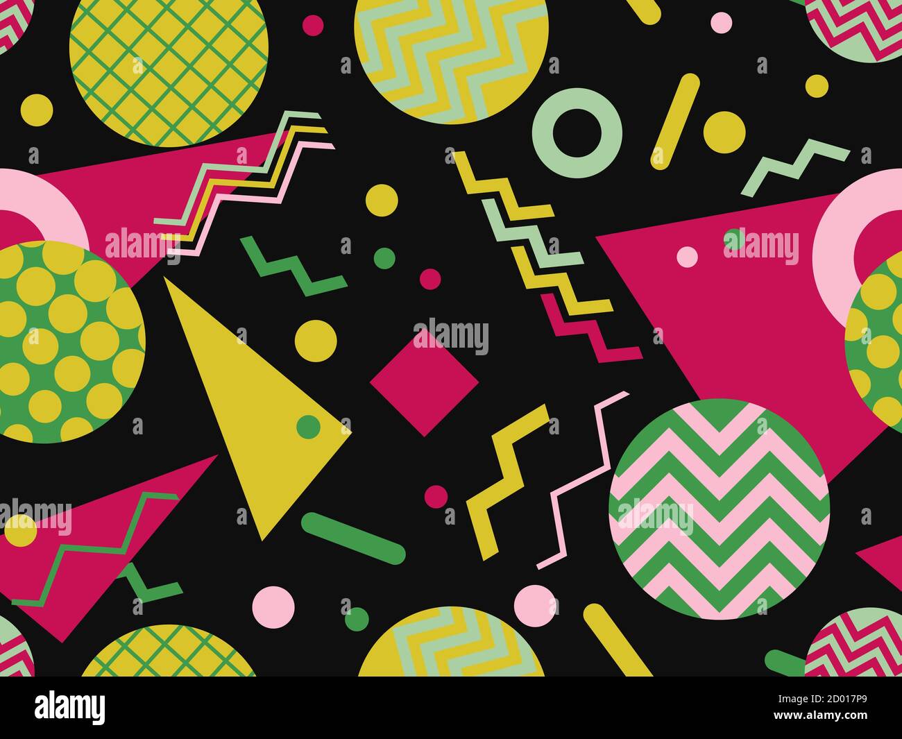 Seamless pattern with geometric shapes in the style of the 80s. Trendy ...