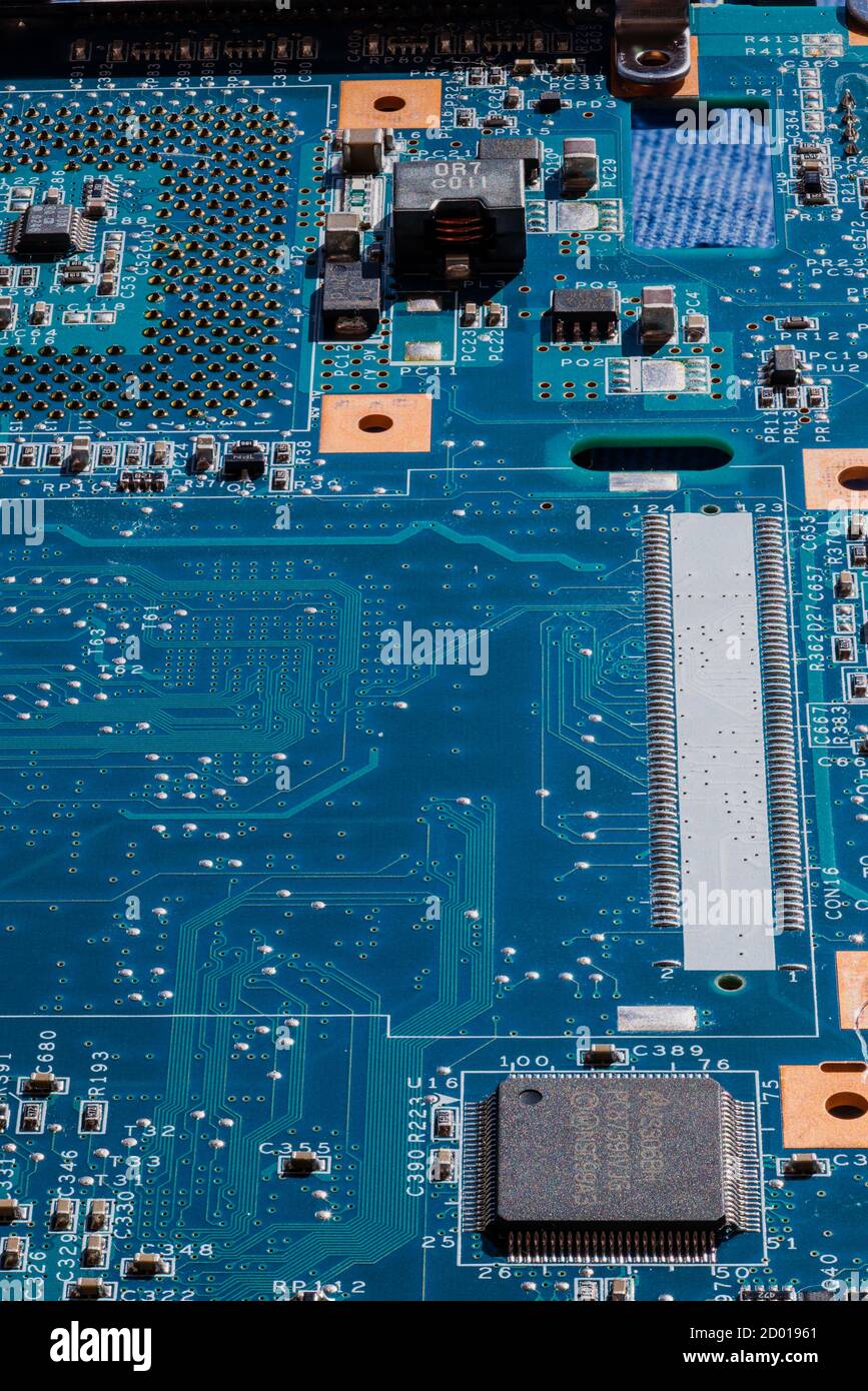 macro details of electronic components in computer circuits Stock Photo ...