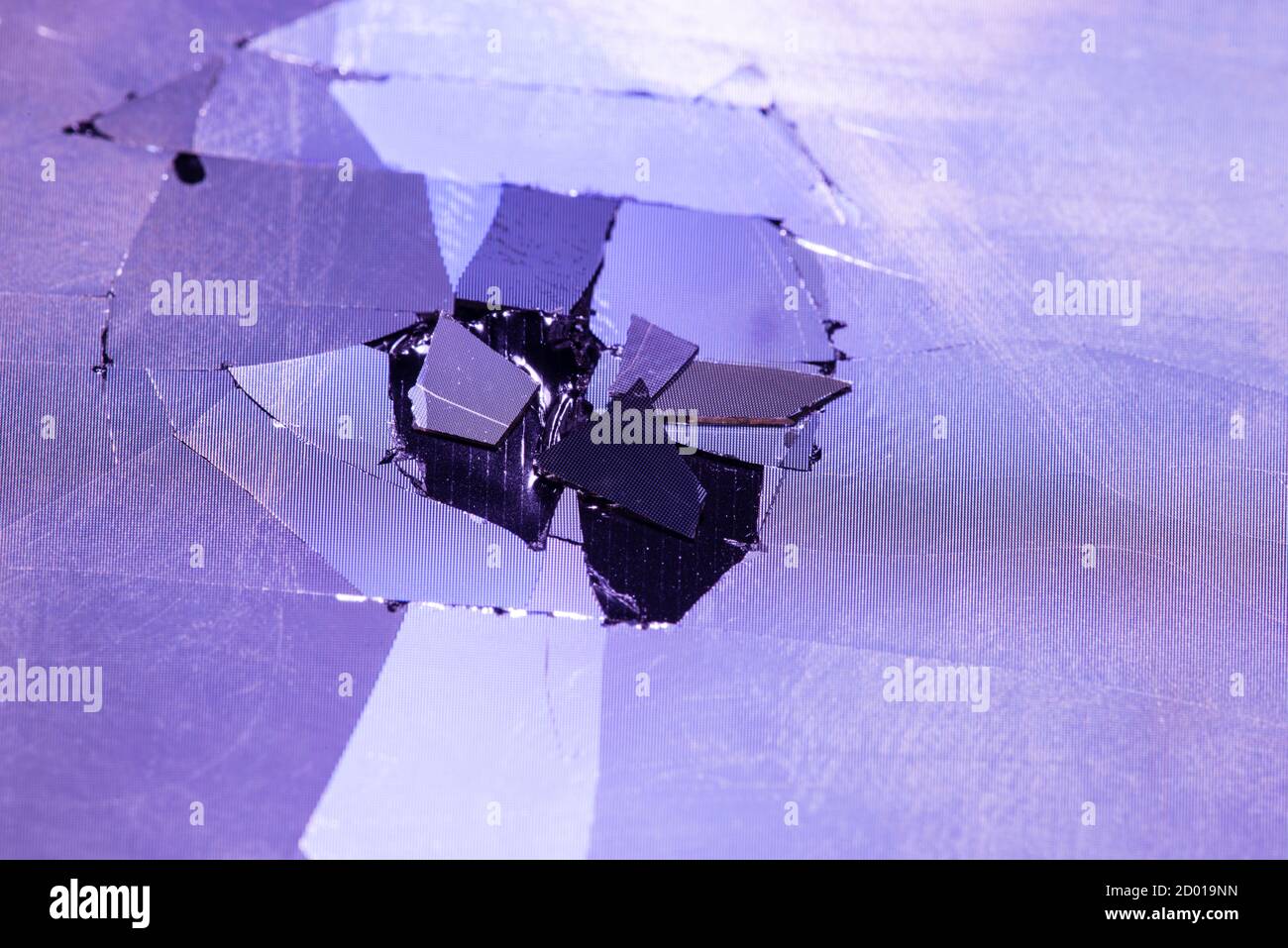 Macro detail of crashed LED smartphone screen Stock Photo - Alamy