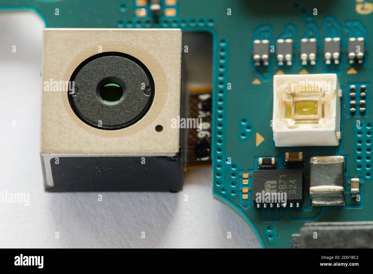 Smartphone camera and its electronic circuits and components Stock ...