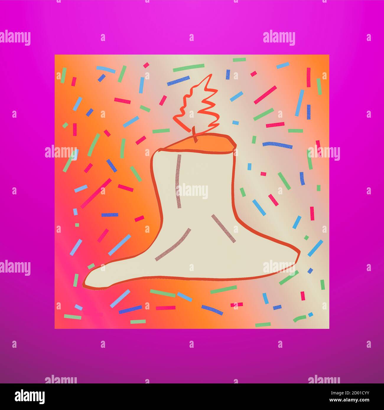 colorful burning candle abstract design illustration image Stock Photo ...