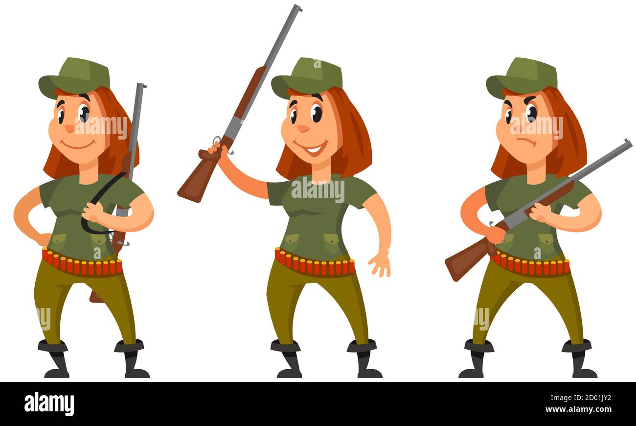 Hunter cartoon character hi-res stock photography and images - Alamy