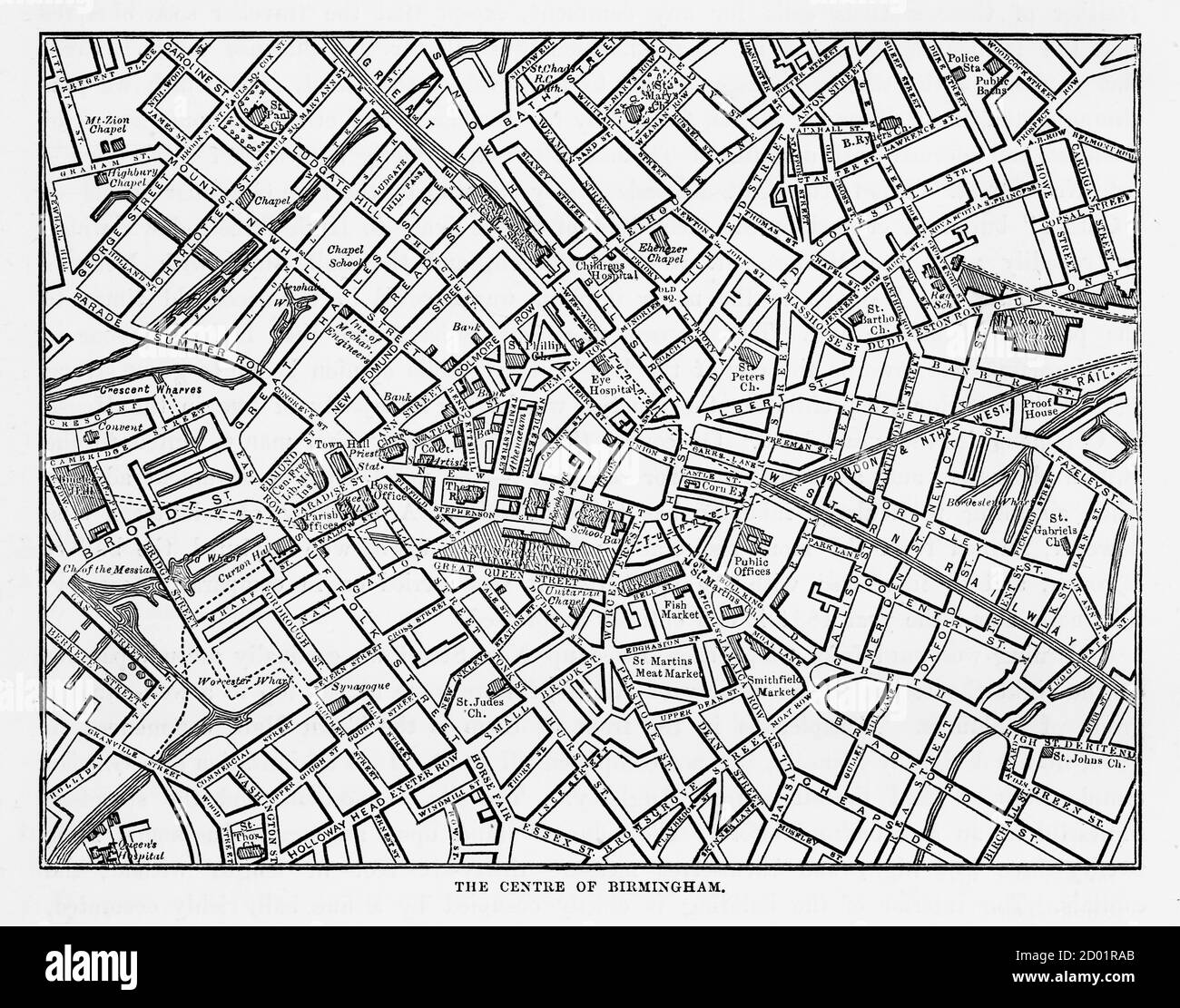 Very Rare, Beautifully Illustrated Antique Engraving of Map of The Town ...