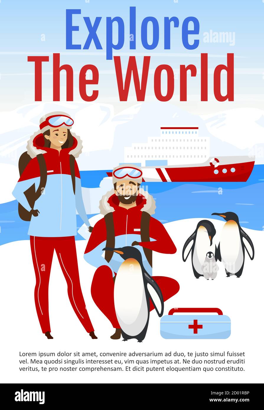 Explore the world brochure template. Flyer, booklet, leaflet concept ...